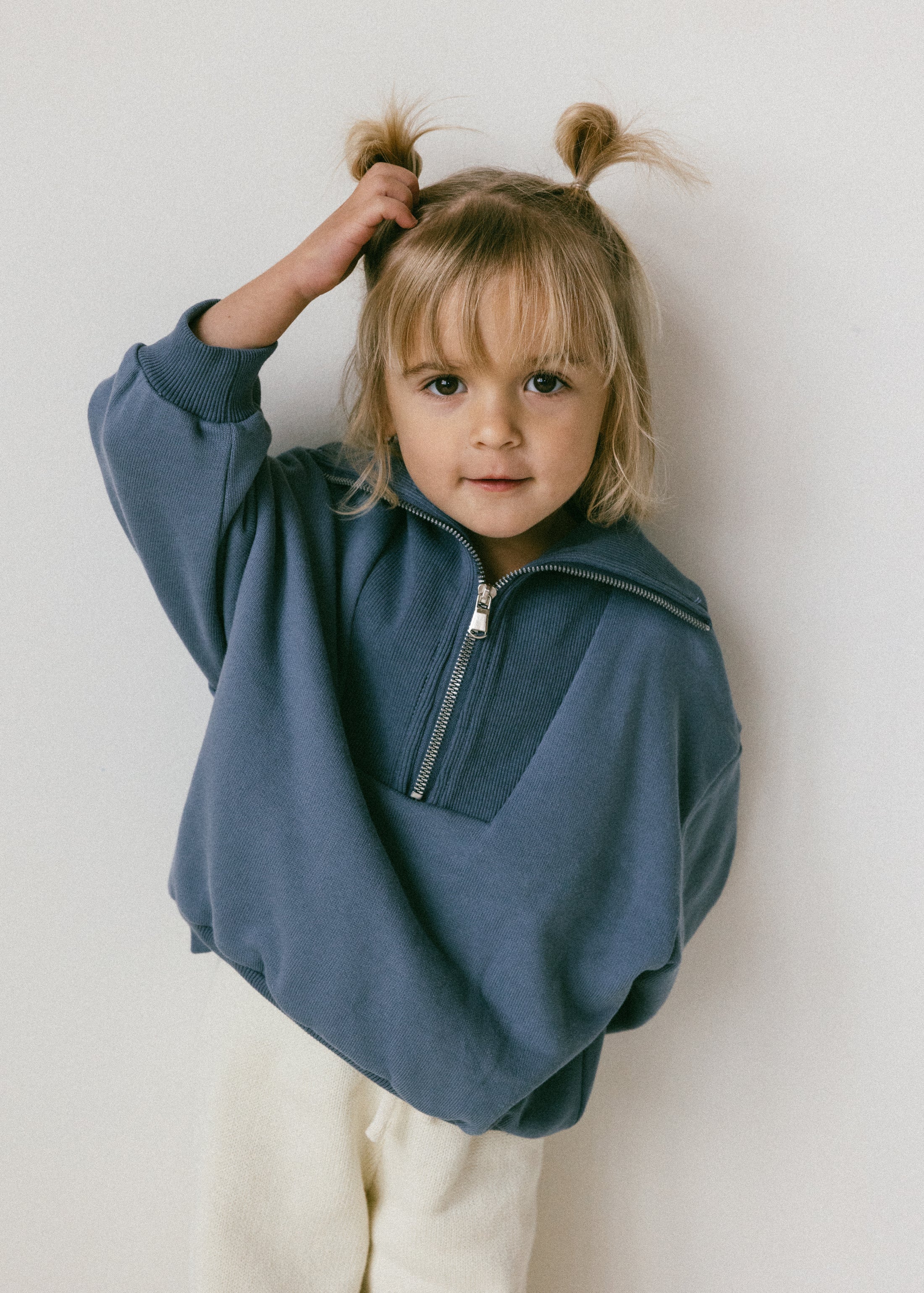 FINAL SALE- Half Zip Sweater- Blue – Fostered Collection