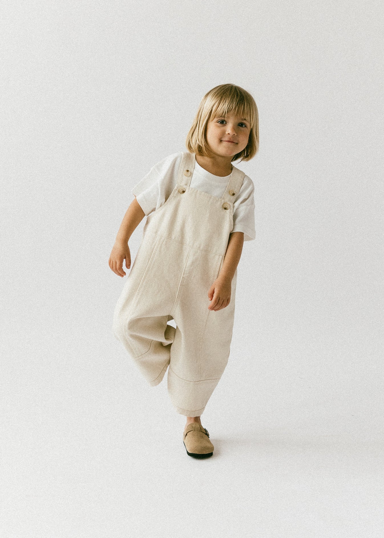 Oversized Overalls- Speckled Cream – Fostered Collection