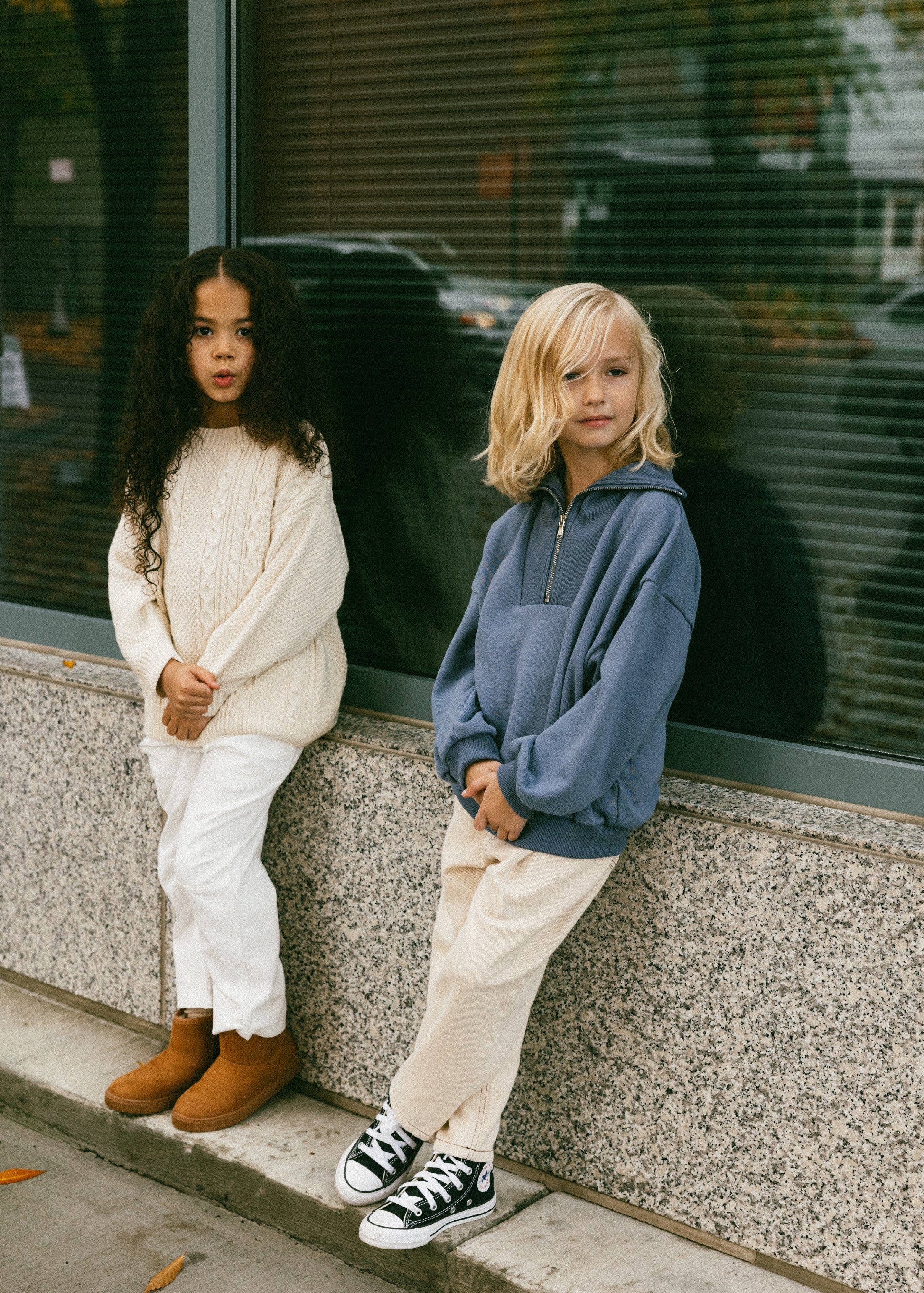 FINAL SALE- Half Zip Sweater- Blue – Fostered Collection