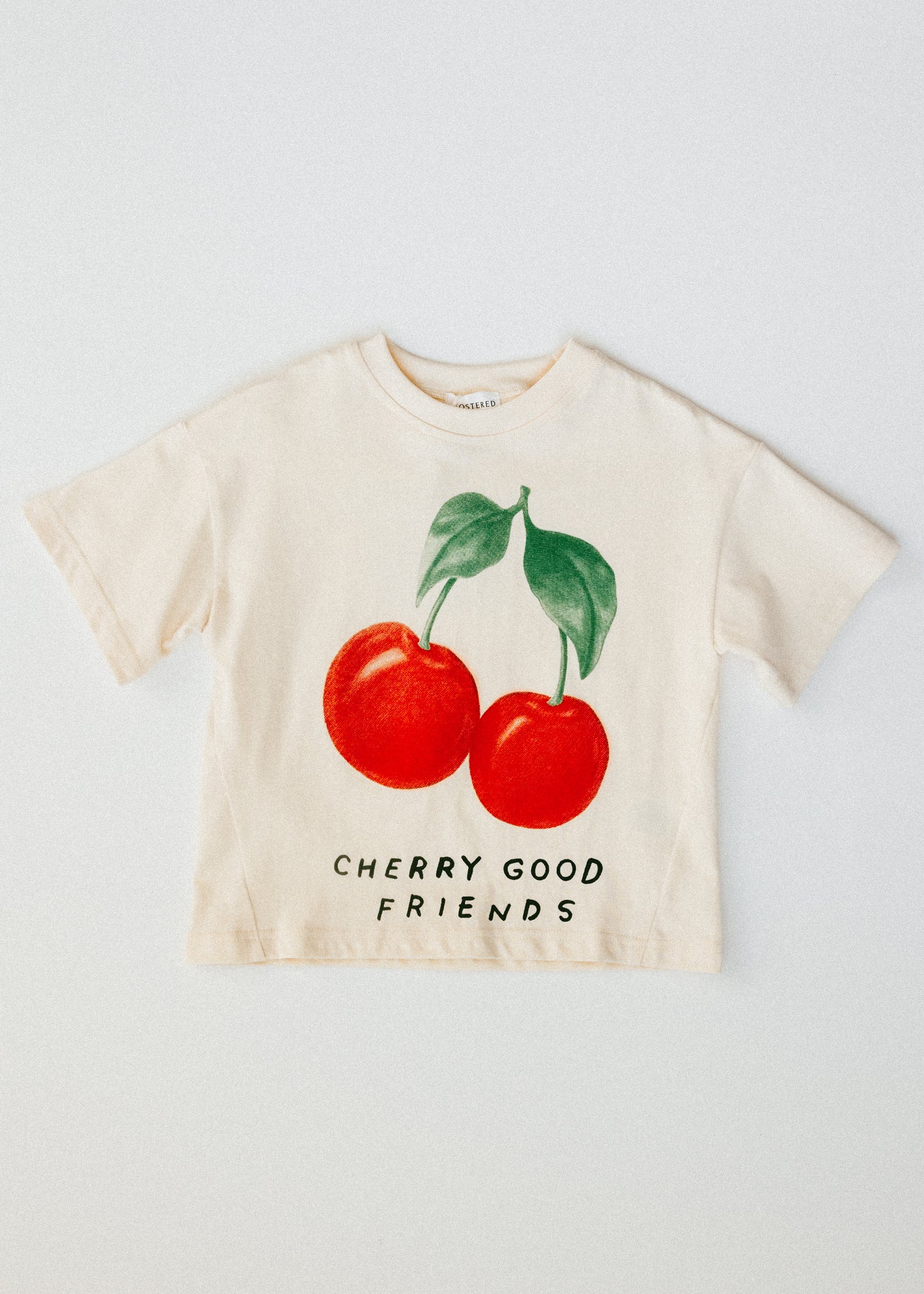 Oversized Graphic Tee- Cherry- Cream – Fostered Collection