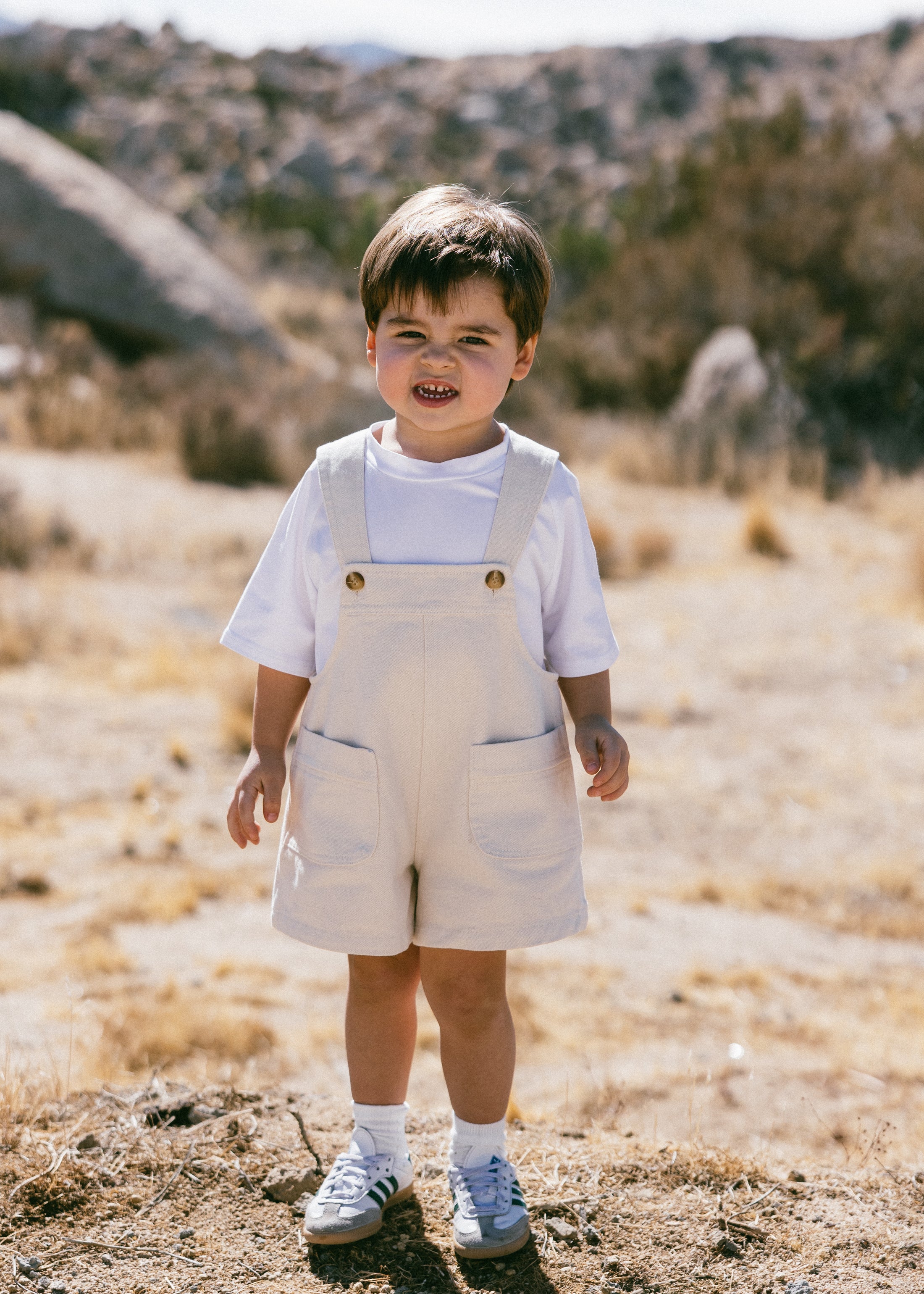Shortalls- Speckled Cream – Fostered Collection